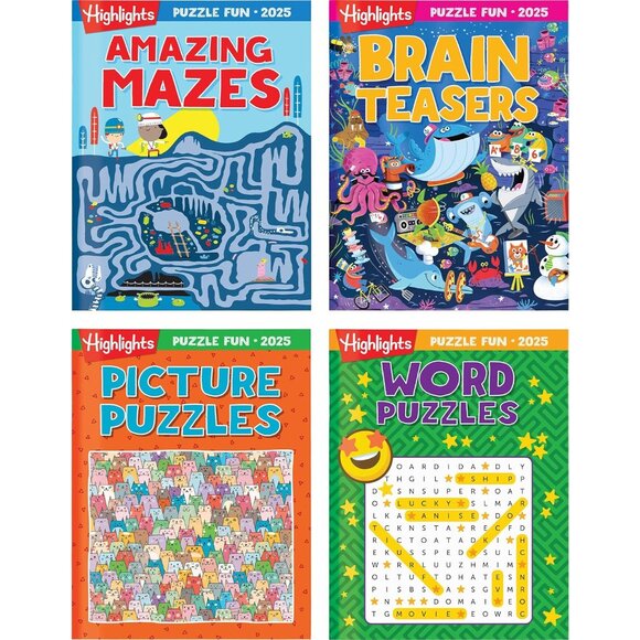 Toys | Puzzle Fun 225 Books For Kids Ages 6 And Up 4book Set Of Brain ...